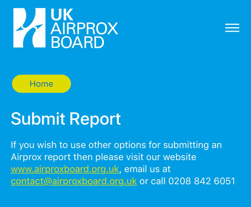 Now there's an app for airprox reporting : : FLYER