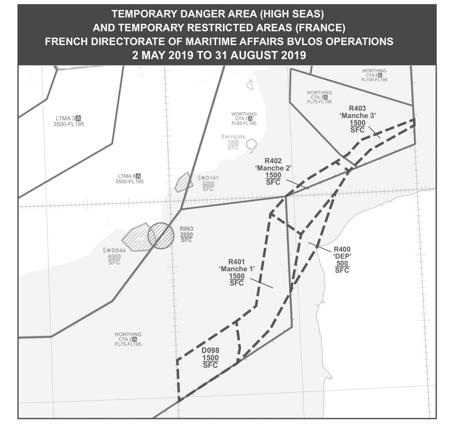 Airspace restrictions over the Channel this summer : : FLYER