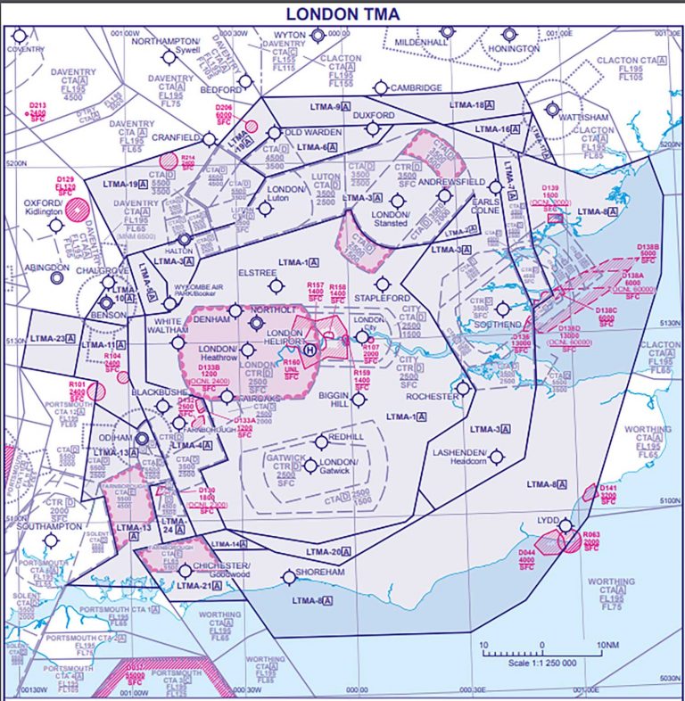 Four hotspots for infringements identified in London airspace : : FLYER