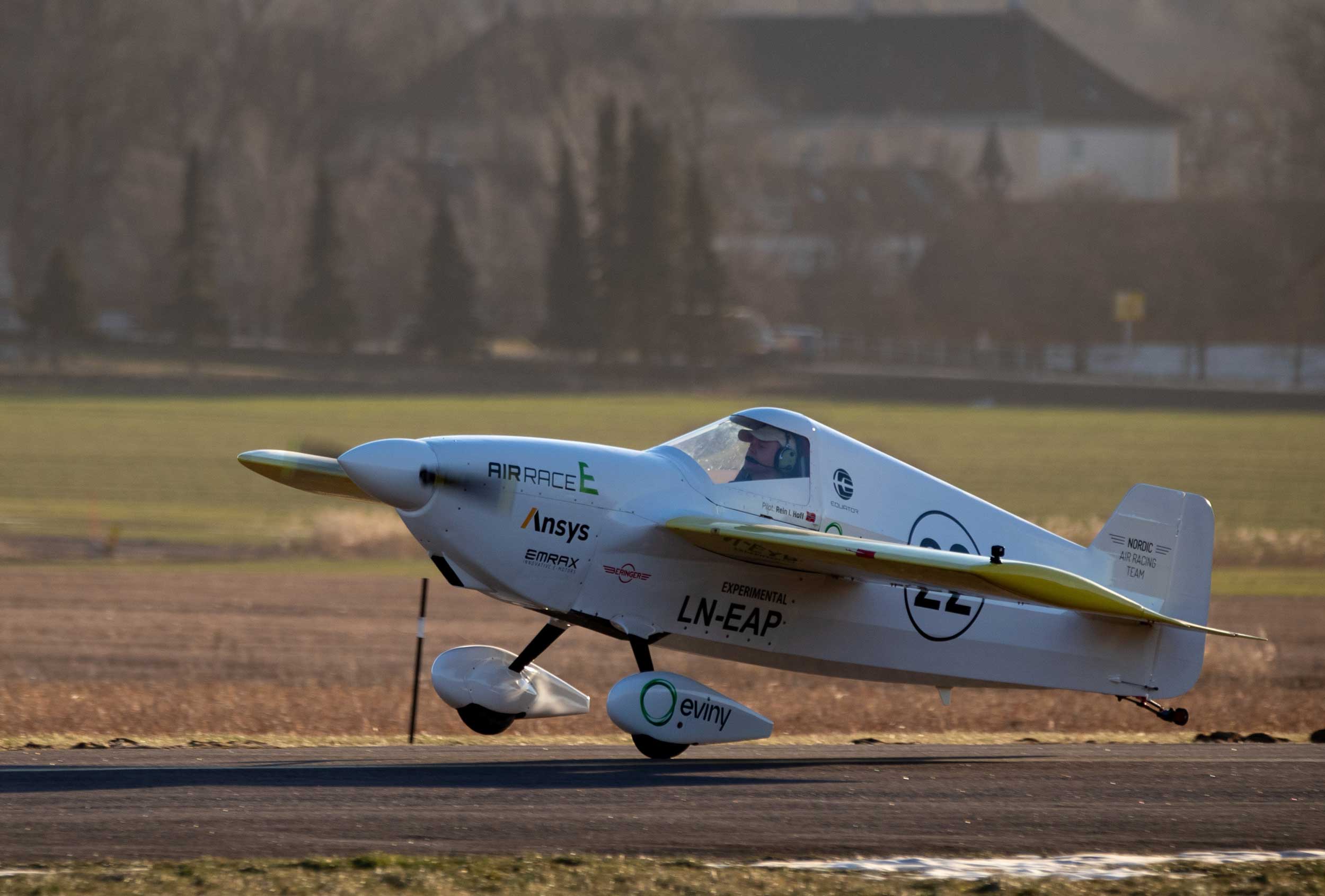 First flight for first electric racing aircraft : : FLYER