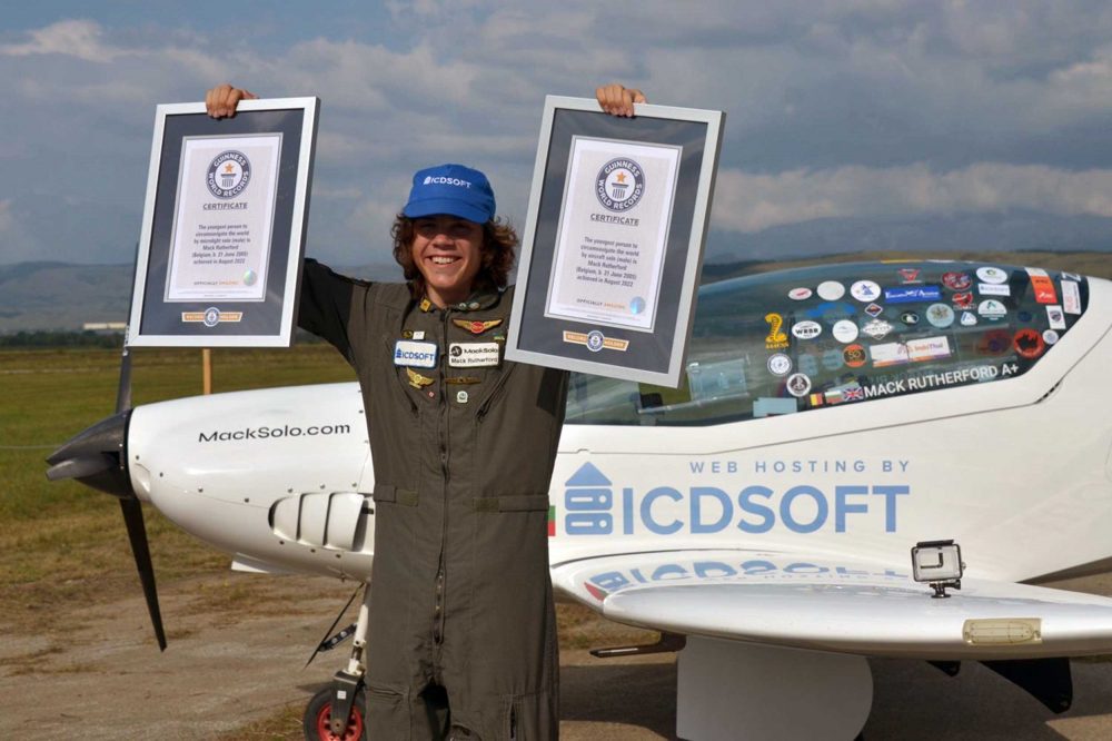 Mack 'Solo' sets new youngest pilot RTW record : : FLYER