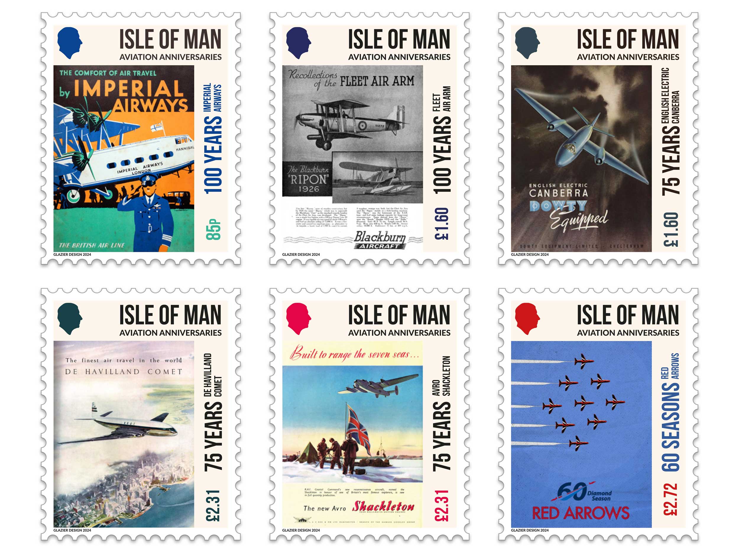 Isle of Man issues aviation anniversaries stamp set : : FLYER